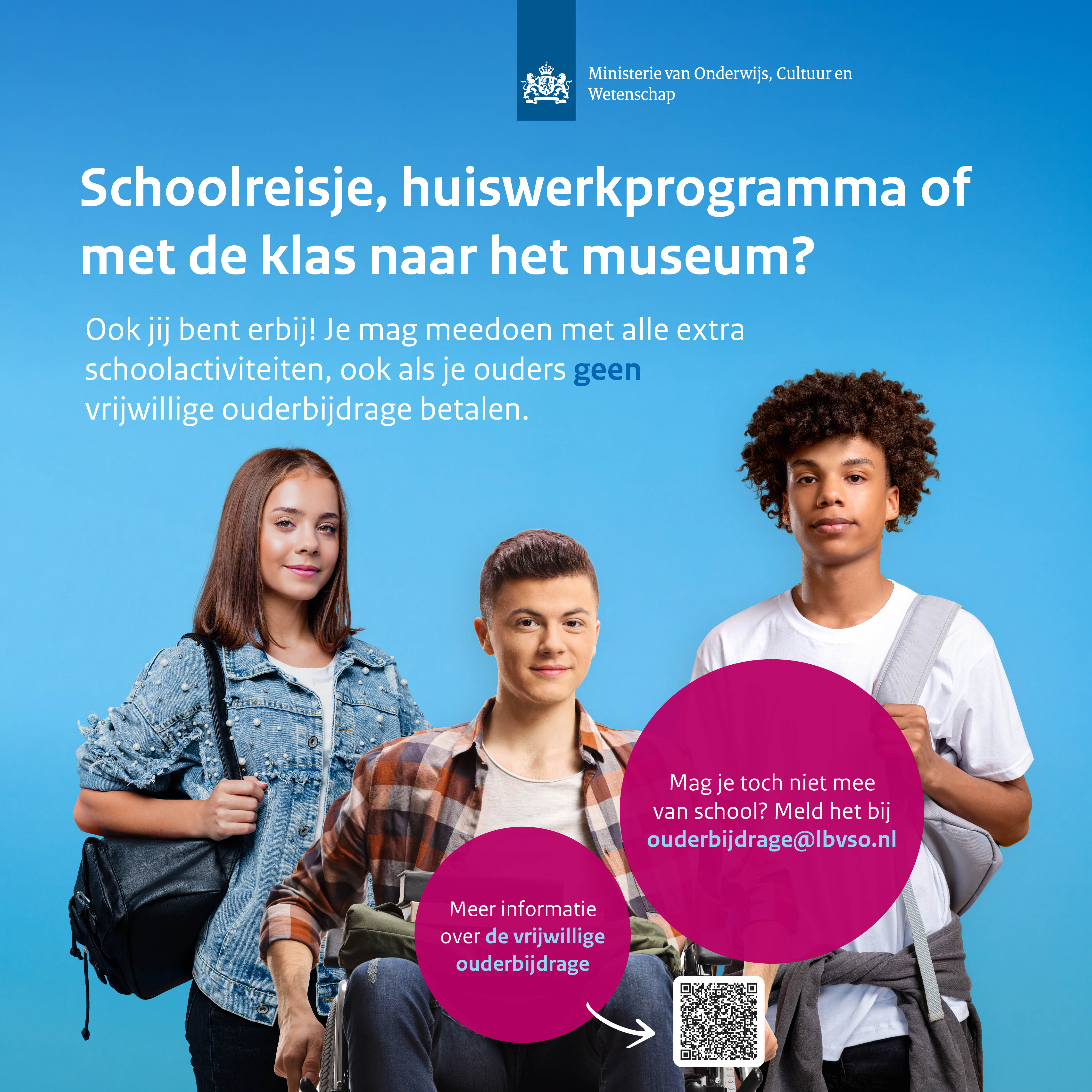 Vrijwillige ouderbijdrage: brochure, afbeeldingen voor social media ...